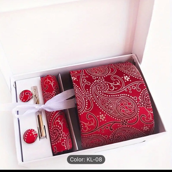 Accessories | Red Paisley Tie Set | Poshmark